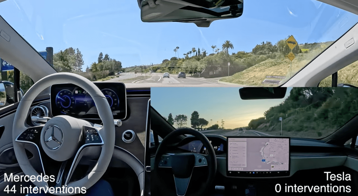 Mercedes vs. Tesla Level 2-System: Das Rennen ist nicht einmal knapp ...
